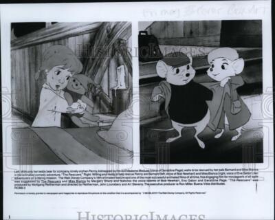 1989 Press Photo Scenes from Walt Disney's animated film The Rescuers ...