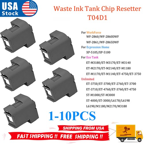 1-10PCS For Epson Maintenance Box T04D1 T04D100 for EcoTank ET-3760&ET ...