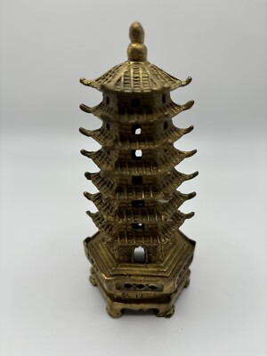 China Buddhism Temple Brass Wenchang Pagoda Stupa Tower Statue Chinese ...