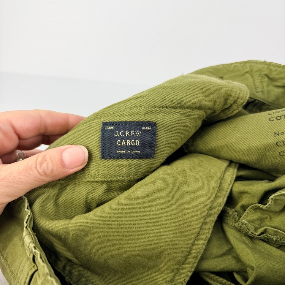 J Crew 32x34 Men's Lightweight Field Cargo Utility Green Cotton Canvas ...