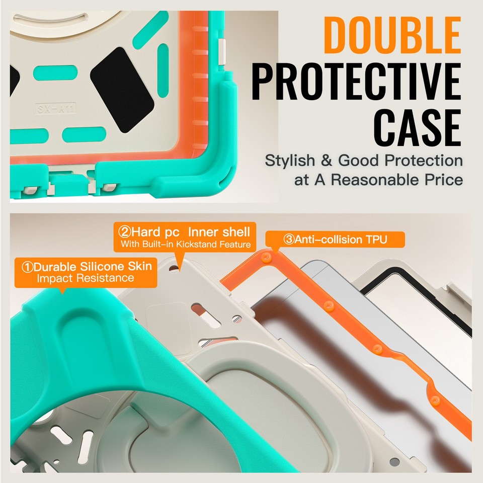 Shockproof Handle Stand Case Cover for Samsung Galaxy Tab A11 SM-X133 ...