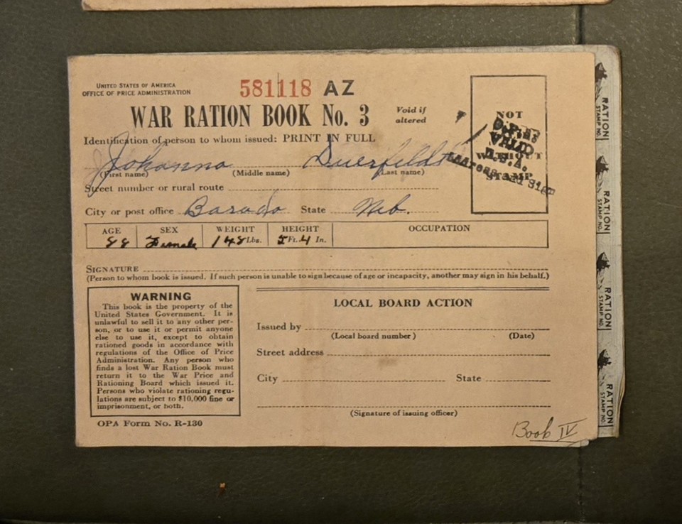1943 2 Sets, 4 Books Government War Ration Stamp Books WWll WW2, w ...