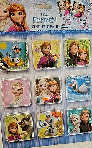 Frozen Anna And Elsa - Game Memory 36 Card Find The Pair - Disney New ...