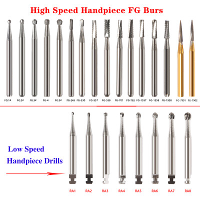 Dental Round Tungsten Steel Carbide Burs FG RA for High Slow Speed ...