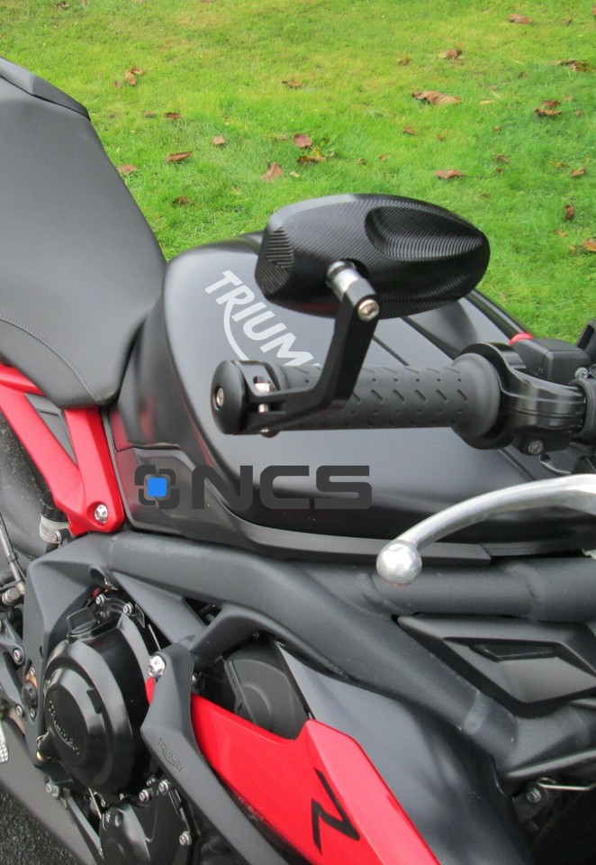 CNC Aluminium Bar End Mirrors Triumph Thruxton genuine Genuine NCS pair ...