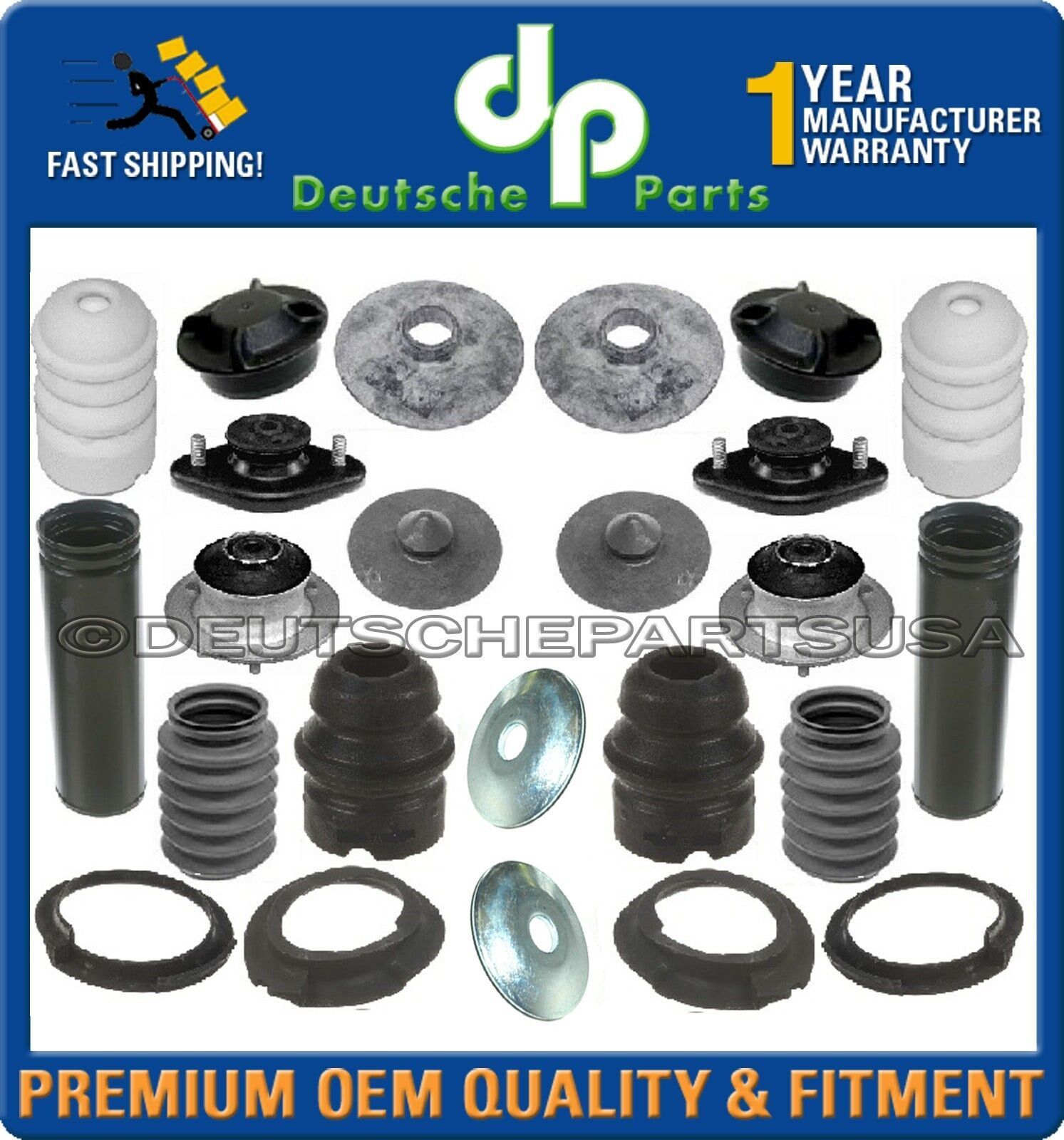 BMW E46 320i FRONT REAR STRUT SHOCK MOUNT MOUNTS MOUNTING SUSPENSION ...