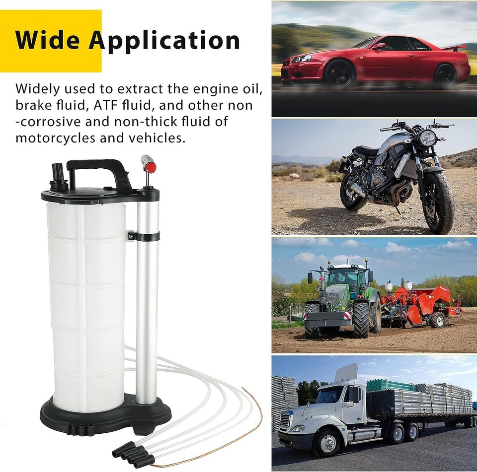 9L Fluid Extractor Manual Oil Changer Vacuum Oil Change Extractor Hand ...