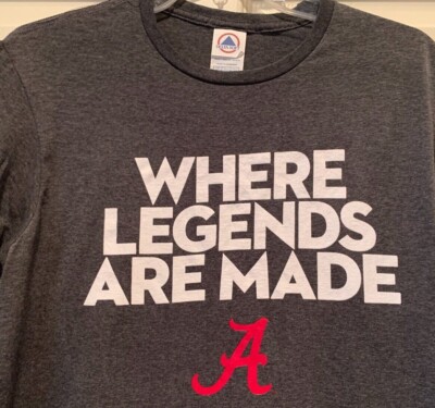 WHERE LEGENDS ARE MADE ALABAMA CRIMSON TIDE T-SHIRT Charcoal Heather | eBay