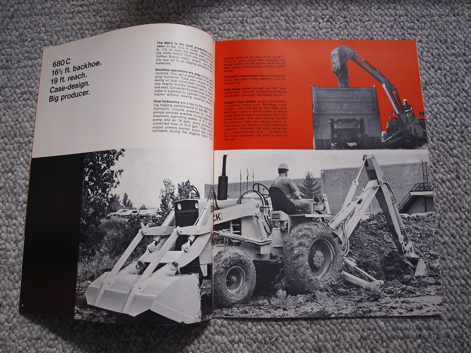 Case 680C Construction King Tractor Loader Backhoe Brochure 16 pg Orig ...