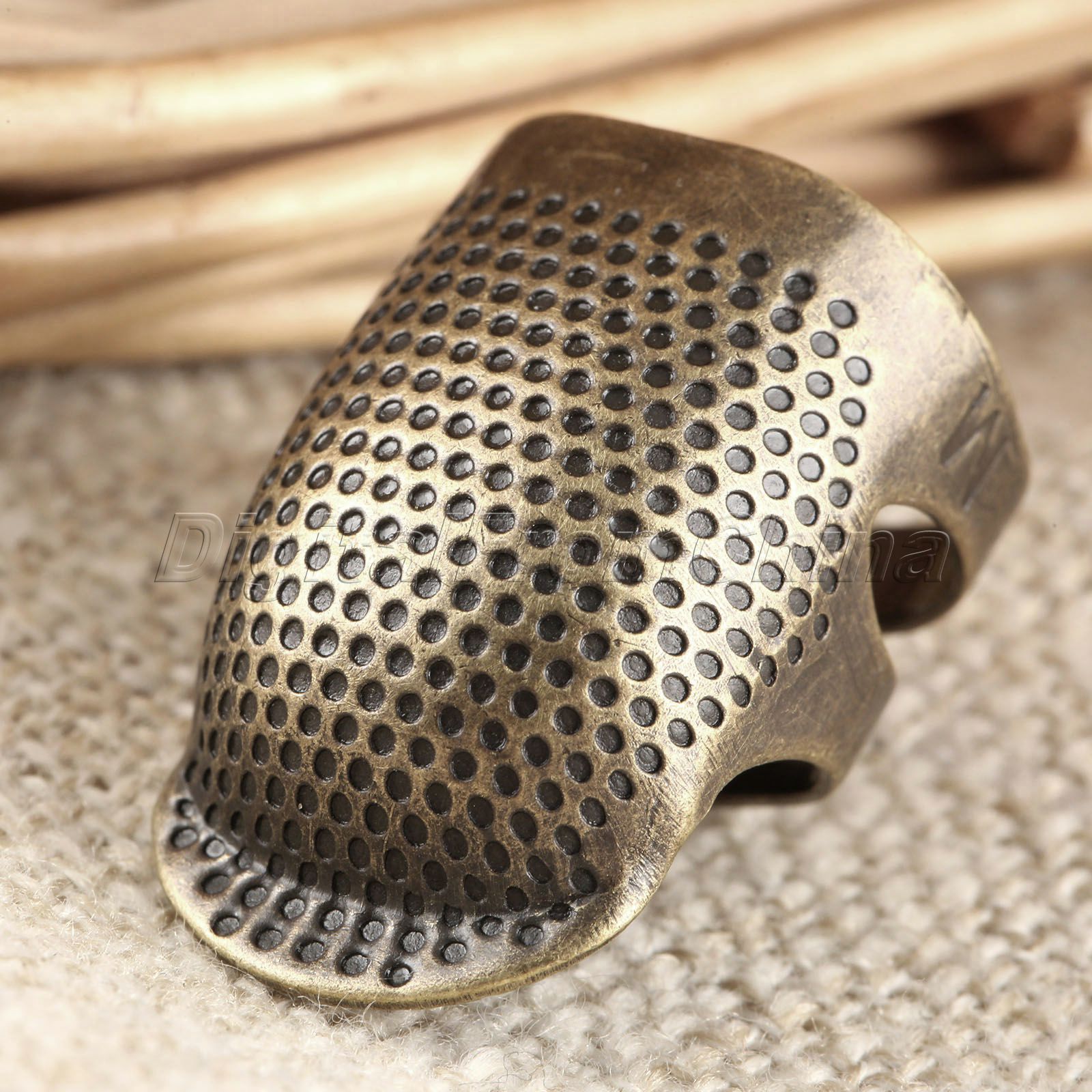 Antique Metal Brass Thimble Needles Partner Finger Protector DIY Sewing ...