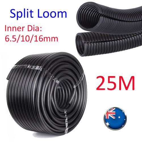 25 Metre pack 6.5/10/16mm Split Loom Corrugated Tube Slit Conduit for Cable Wire | eBay