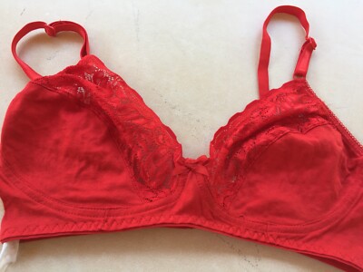 MIXER Bra size it 3bus 34b eu 75b Red Unpadded wireless | eBay