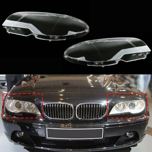 Left Right Headlight Lens Cover For 2003-2006 BMW E46 2DR Coupe 325ci ...