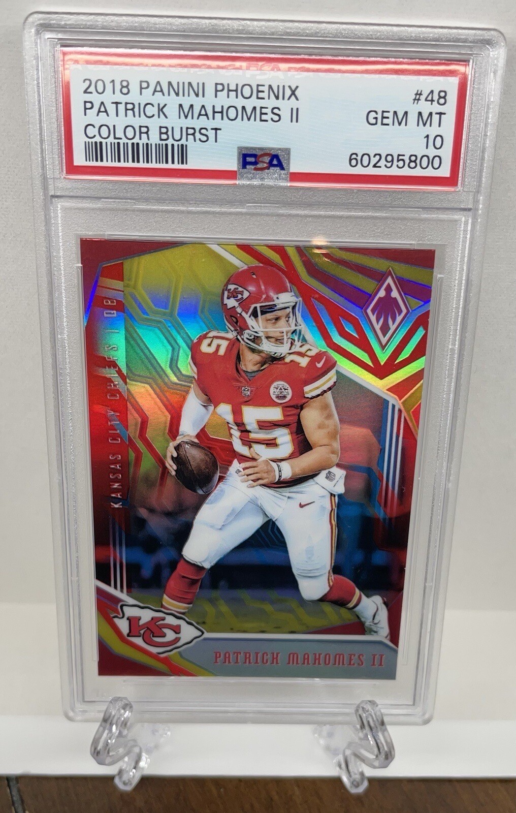 2018 Panini Phoenix Patrick Mahomes II Color Burst PSA 10- Kansas City ...