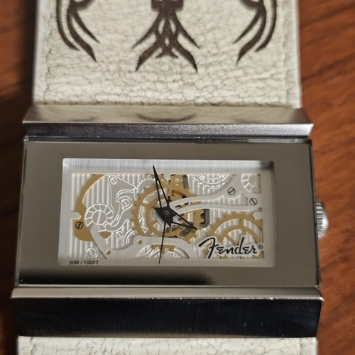 Fender Guitar Wide Rock Band Watch Leather Water Resistant NEW BATTERY ...