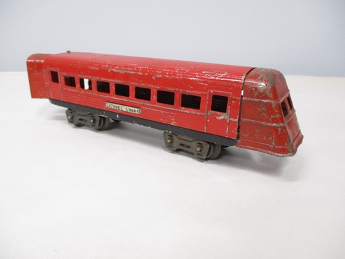 Lionel 1675 Beaver Tail Observation Car Red LLJr Streamline Prewar O ...