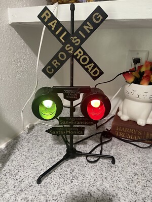 Vintage 20” Tall American Train Track Crossing Sign With Lights. Plugs ...