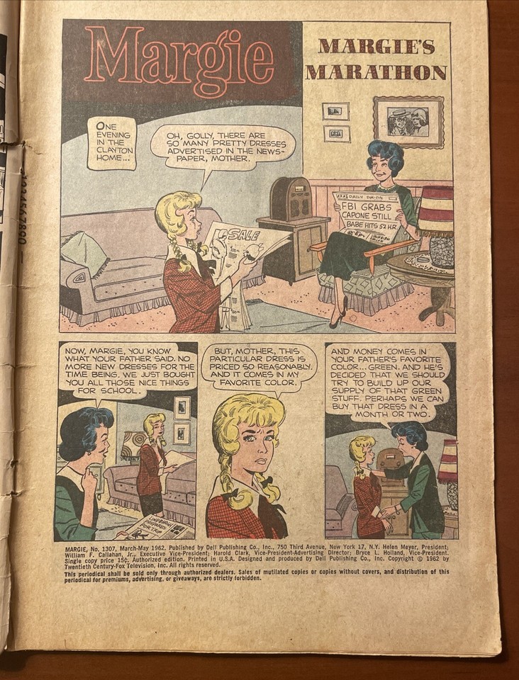 1962 MARGIE TV Series COMIC # 1 (Dell four Color 1307) (GD) | eBay