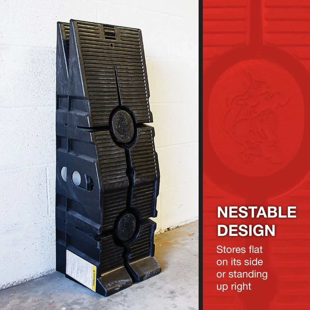 Hopkins RhinoGear RhinoRamps Vehicle Ramp Pair, 12,000lb, Black Resin ...