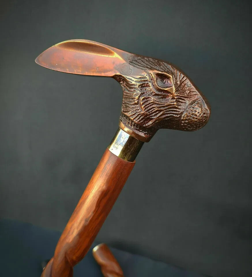 Rabbit Wooden Walking Cane, Victoria Walking Stick, W… - Gem
