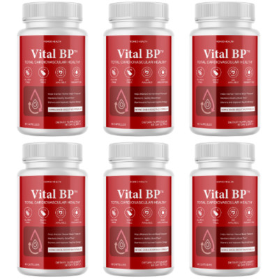 (6 Bottles) Vital BP - Cardiovascular Health Support Supplement 60 ...