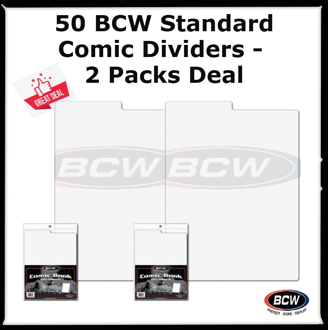 50 BCW Standard Comic Dividers 7 1/4X10 3/4 w/ Write on Index Tab 2 ...