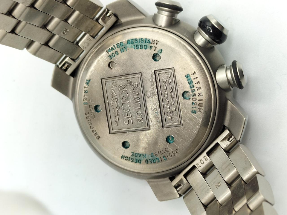 Sector No Limits Diving Team Apnea Titanium Chronograph Quartz Watch ...