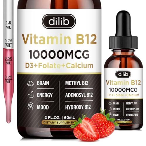 Vitamin B12 Complex,D3,Folate, Calcium for Brain&Nerve Health, Energy ...