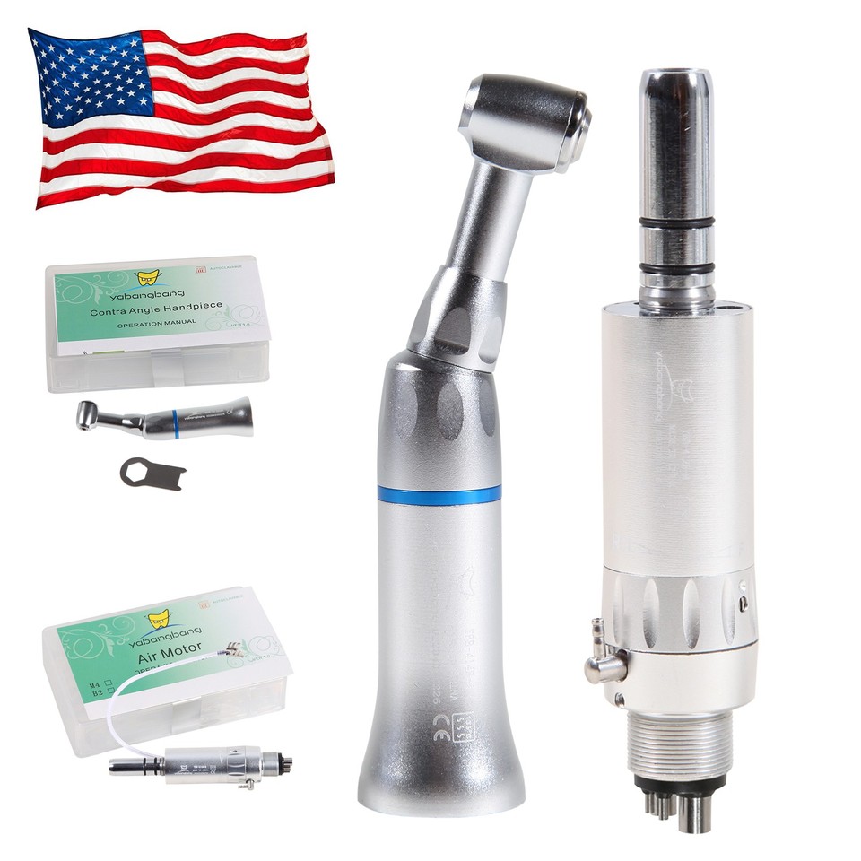 NSK STYLE Dental LOW SPEED Contra Angle Straight Air Motor Handpiece 2 ...