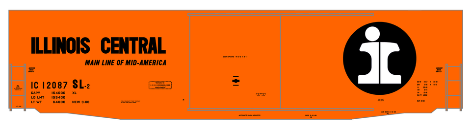 K4 HO Scale Decals Illinois Central 50 Ft Boxcar Black Orange Car | eBay