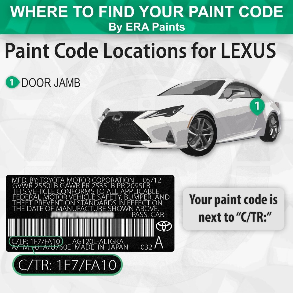LEXUS 6R1 - Woodland Green Pearl OEM Match Touch Up Paint Kits | eBay