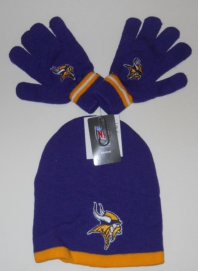 MINNESOTA VIKINGS YOUTH SIZE REEBOK STOCKING CAP AND GLOVES NWT | eBay