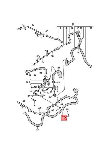 Genuine VW Atlas Teramont Coolant Hose With Quick Release Coupling ...