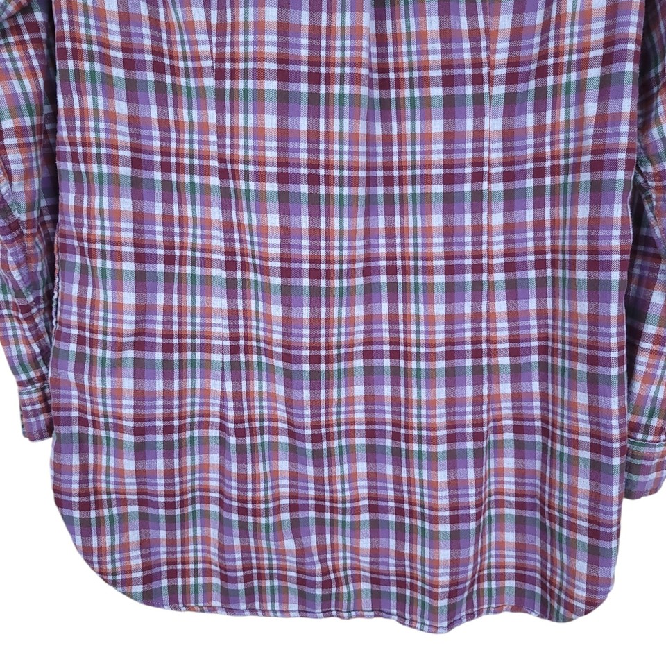 TOAD & CO Organic Cotton Plaid Flannel Button Tunic Shirt Size M | eBay