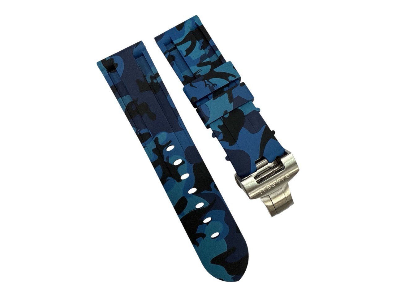 New Watch Band 24mm/22mm Rubber Strap Blue Camouflage Color for PANERAI ...