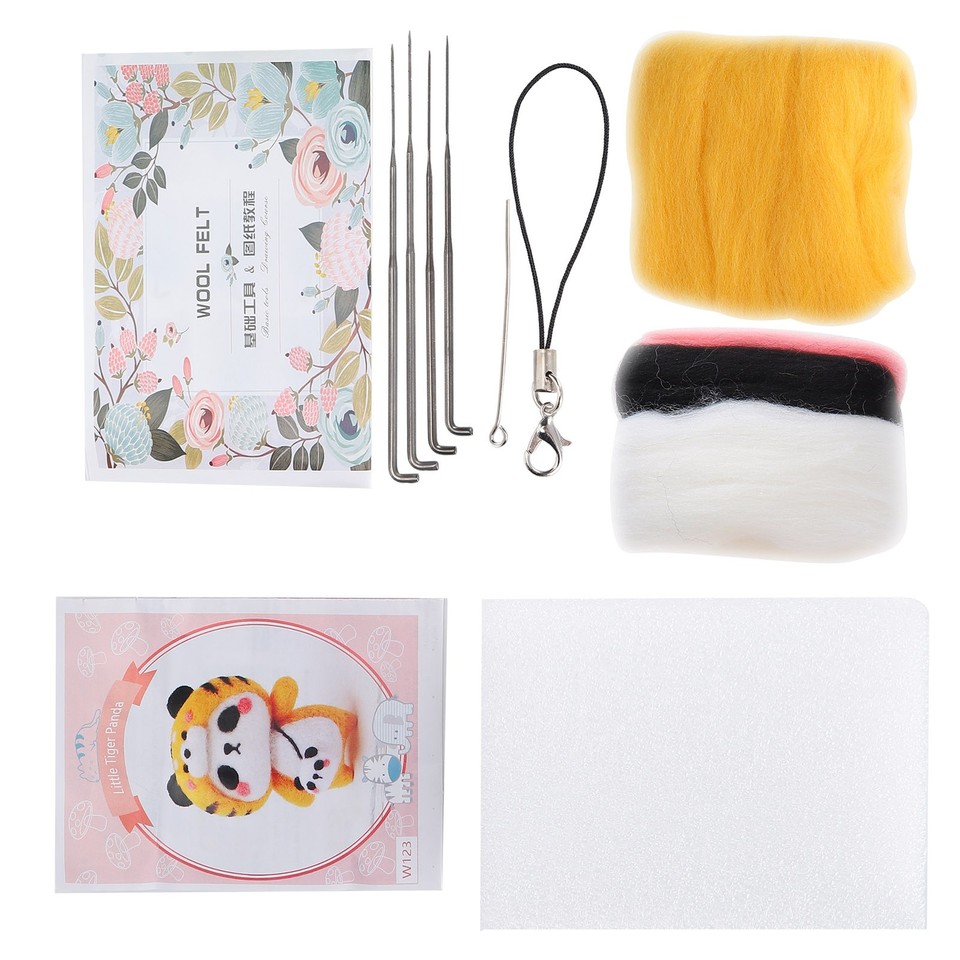 Animal Wool Felting Kit with Needle Tools for DIY Plush Dolls 123 ...