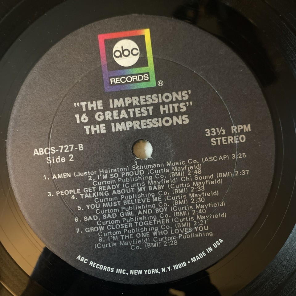 The Impressions 16 Greatest Hits Vinyl LP Orig Record VG | eBay