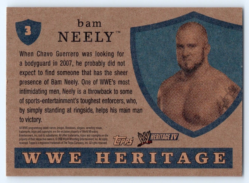 2008 Topps Heritage IV WWE #3 Bam Neely | eBay