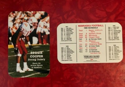 1990 NEBRASKA HUSKERS FOOTBALL POCKET SCHEDULE REGGIE COOPER | eBay