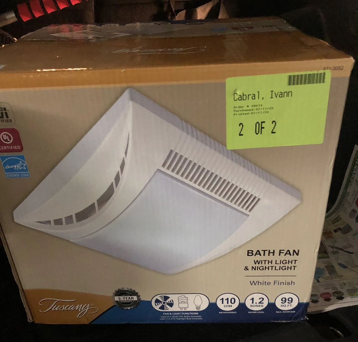 Tuscany Bath Fan With Light Reviews | Shelly Lighting