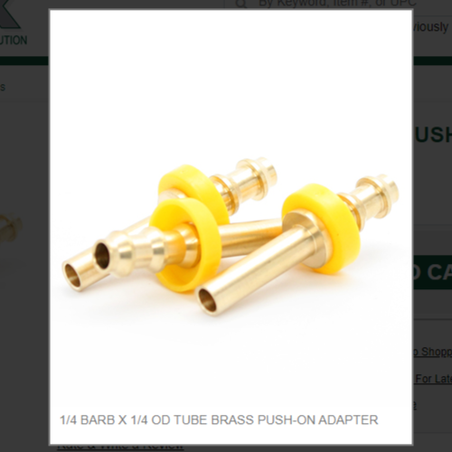 1/4 BARB X 1/4 OD TUBE BRASS PUSH-ON ADAPTER # P11-44 | eBay