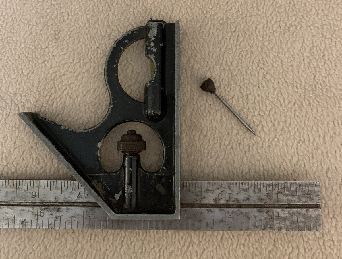 Vintage Unnamed Combination Square-Bubble Level with Scribe | eBay