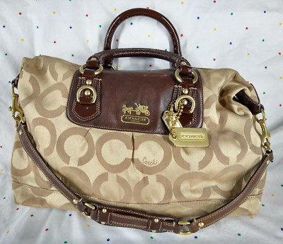 Coach Madison Signature Op Art Sabrina Brown/Beige Satchel Bag M0826 ...
