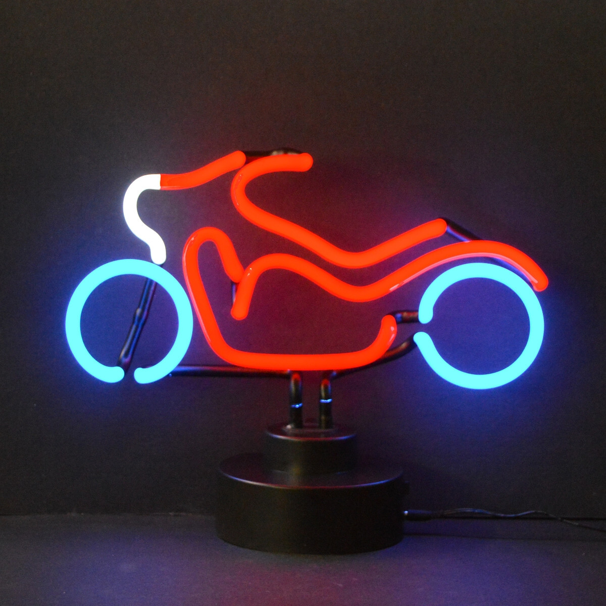Motorcycle Neon Sign sculpture table Glass lamp light garage Softail ...
