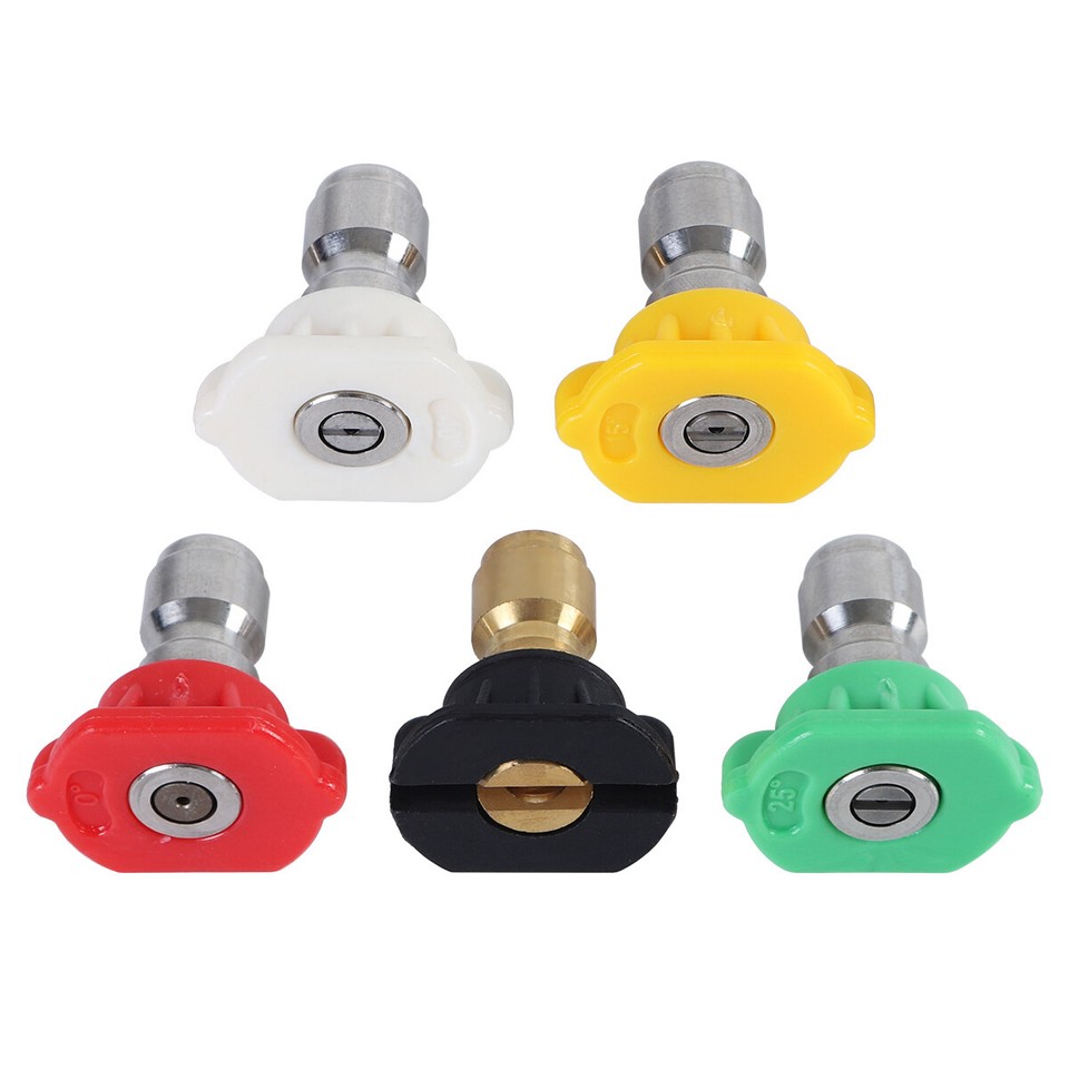 5pcs Pressure Washer Spray Tips Nozzles High Power Kit Quick Connect 1/ ...