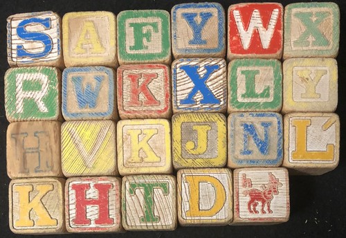 23 Antique Wooden Child’s Alphabet Blocks Movie Prop | eBay
