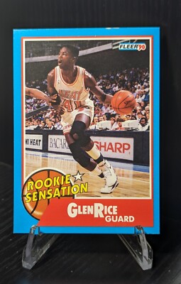 1990 Fleer Glenn Rice Rookie Sensations #3/10 Miami Heat Free Shipping ...
