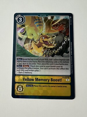DIGIMON Card Game Yellow Memory Boost! P-037 SR Single Card NM | eBay