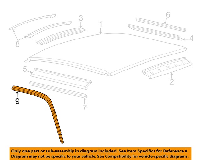 Ford OEM Roof Panel Weatherstrip 9C3Z2851222A Image 8 for sale online ...
