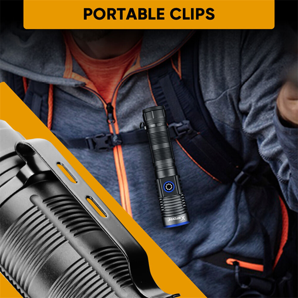 2000000 Lumens Super Bright LED Flashlight Tactical Rechargeable Work ...